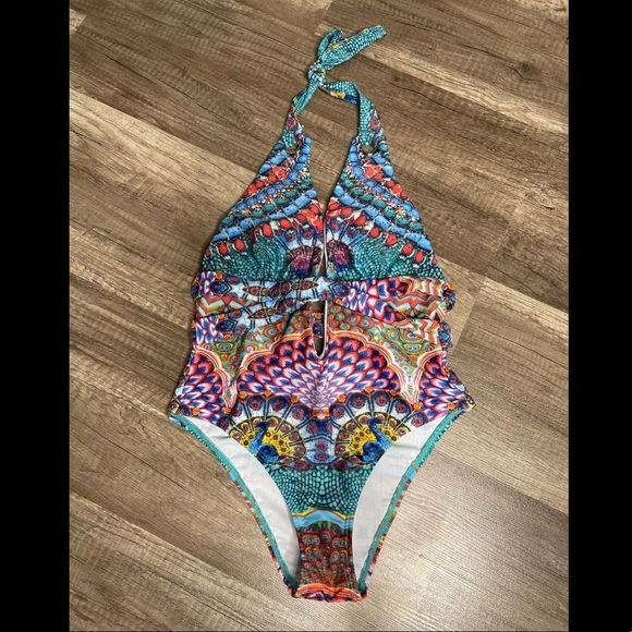 La Moda | Swim | La Moda Clothingonepiece Embellished Print Swimsuit ...